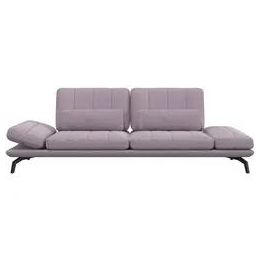 3-Sitzer FLEXLUX "Tropea Funktionssofa, Designsofa, Relaxfunktion, TV-Couch" Sofas Gr. B/H/T: 252cm x 90cm x 145cm, Struktur, lila (soft lavender) mit Armteilverstellung sowie Sitztiefenverstellung, Breite 252 cm