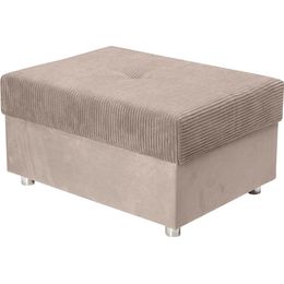 Hocker Collection AB, B:78cm H:42cm T:59cm, beige, 100%Polyester, Garten, Hocker, "Italia", Inklusive komfortablen Federkerns, in Cord-Samt Mix