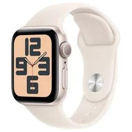 Smartwatch Apple "Watch SE (2024)" Smartwatches Gr. 40mm, ohne eSIM, S/M, Sport Band, beige (polarstern)