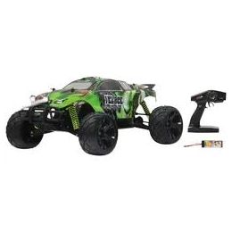 RC-Monstertruck Jamara "Veloce Monstertruck 4WD" Fernlenkfahrzeuge grün (grün/schwarz) Kinder 1:10, 2,4 GHz, mit LED