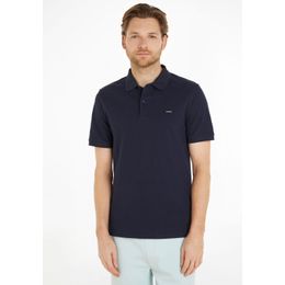 Calvin Klein Herren Poloshirt, blau, Gr. XL, bedruckt, unifarben, Web, Obermaterial: 96% Baumwolle, 4% Elasthan, Shirts, mit Calvin Klein Logo auf