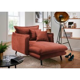 Loveseat Inosign, B:111cm H:101cm T:167cm, orange, 100% Polyester, Sessel, "Lazio", moderner Sessel mit einer bequemen Polsterung, 2 Stk. Zierkissen