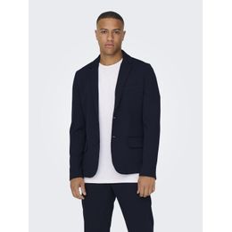Only & Sons ONLY & SONS Herren Sakko "ONSMARK SLIM 0209. BLAZER NOOS", blau, Gr. M, unifarben, Web, Obermaterial: 64% Viskose, 31% Polyester, 5% Elasthan, Sakkos
