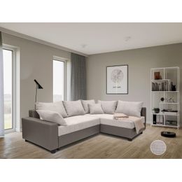 Ecksofa Collection AB, B:224cm H:42cm T:161cm, beige, 100%Polyester, Wohnzimmer, Sofas, "Parma L-Form", mit Schlaffunktion und Bettkasten, inklusive
