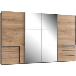 Schwebet&uuml;renschrank wimex, B:350cm H:216cm T:65cm, braun, Schr&auml;nke, "Level by fresh to go", mit Synchron&ouml;ffnung