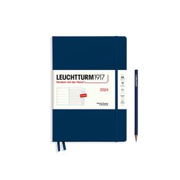 LEUCHTTURM1917 Wochenkalender & Notizbuch in Dunkelblau - (B)17,8 x (H)25,4 cm, ENG - 45% | Buero-schulbedarf