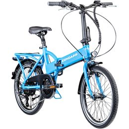 Z&uuml;ndapp Z&uuml;ndapp Z101 20 Zoll Elektro Klapprad f&uuml;r Erwachsene 150 - 180 cm 6 Gang E Klappfahrrad E Bike Faltrad Pedelec StVZO sky blau