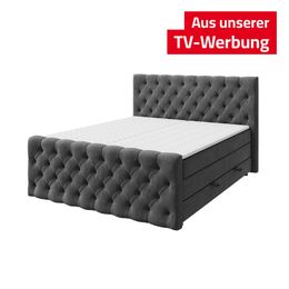 Roller Boxspringbett - anthrazit - H3 - 180x200 cm