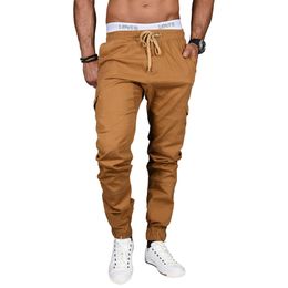 Cargohose Alessandro Salvarini "ASCuffy" Gr. W38 L34, Länge 34, braun (camel) Herren Hosen Elastischer Bund mit Gummi versehen und zusätzlichem Tunnelzug