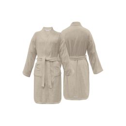 Tom Tailor Unisex Kimono Bademantel, beige, Uni, Gr. M