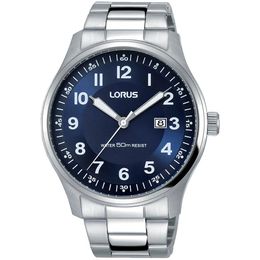 Quarzuhr Lorus Armbanduhren silberfarben Herren Armbanduhr, Herrenuhr, Datum, Edelstahlarmband