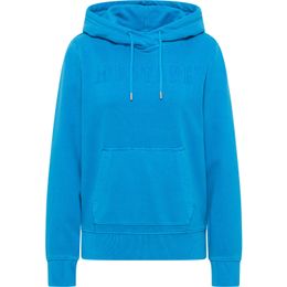 Sweatshirt Mustang "Sweatshirts Stickerei" Gr. L, blau Damen Sweatshirts