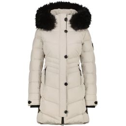 alife and kickin Winterjacke ALIFE & KICKIN "Damen AmaliaAK A" Gr. S, beige (pumice), Damen, 100% Polyester, Jacken, Lange gefütterte Damenwinterjacke mit abnehmbarer Kunstfellkapuze