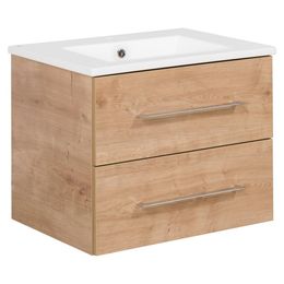 Fackelmann Waschbecken mit Unterschrank 'B.Perfekt' braun foliert 62 x 51 x 48 cm
