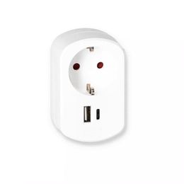 Steckdosenadapter wei&szlig; mit 2 USB-Ports