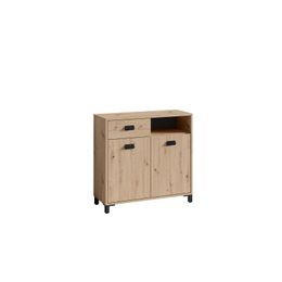 ByLiving Badezimmer Kommode WELLNESS, Breite 80,5 cm, Artisan Eiche/schwarz