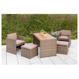 Balkonset Merxx "Merano Wicker" Sitzmöbel-Sets beige (naturfarben)