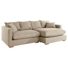 Guido Maria Kretschmer Home & Living Ecksofa GUIDO MARIA KRETSCHMER HOME & LIVING "Pantin, L-Form" Sofas Gr. B/H/T: 266cm x 80cm x 153cm, Struktur, Recamiere rechts, beige (ecru) extra weich und kuschelig, Füllung mit Federn Daunen