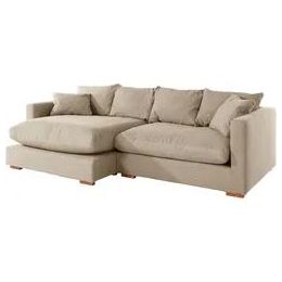 Guido Maria Kretschmer Home & Living Ecksofa GUIDO MARIA KRETSCHMER HOME & LIVING "Pantin, L-Form" Sofas Gr. B/H/T: 266cm x 80cm x 153cm, Struktur, Recamiere links, beige (ecru) extra weich und kuschelig, Füllung mit Federn Daunen