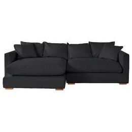 Guido Maria Kretschmer Home & Living Ecksofa GUIDO MARIA KRETSCHMER HOME & LIVING "Pantin, L-Form" Sofas Gr. B/H/T: 266cm x 80cm x 153cm, Struktur fein, Recamiere links, grau (anthrazit) extra weich und kuschelig, Füllung mit Federn Daunen