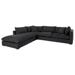 Guido Maria Kretschmer Home & Living Ecksofa GUIDO MARIA KRETSCHMER HOME & LIVING "Pantin, L-Form" Sofas Gr. B/H/T: 318cm x 80cm x 272cm, Struktur fein, Ottomane links, grau (anthrazit) extra weich und kuschelig, Füllung mit Federn Daunen