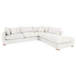 Guido Maria Kretschmer Home & Living Ecksofa GUIDO MARIA KRETSCHMER HOME & LIVING "Pantin, L-Form" Sofas Gr. B/H/T: 318cm x 80cm x 272cm, Struktur fein, Ottomane rechts, weiß extra weich und kuschelig, Füllung mit Federn Daunen