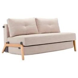 Schlafsofa INNOVATION LIVING TM "Cubed Klappsofa, hochwertige Schlaffunktion, Design und extra Komfort" Sofas Gr. B/H/T: 148cm x 79cm x 98cm, Struktur fein, 140 x 200, beige (612 sand) Frontauszug, sehr platzsparend, abgewinkelt Sitzen, waagerecht liegen