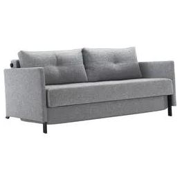 Schlafsofa INNOVATION LIVING TM "Cubed Klappsofa, hochwertige Schlaffunktion, Design und extra Komfort" Sofas Gr. B/H/T: 154cm x 77cm x 103cm, Struktur fein, 160 x 200, beige (612 sand) Frontauszug, sehr platzsparend, abgewinkelt Sitzen, waagerecht liegen