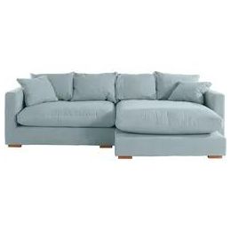 Guido Maria Kretschmer Home & Living Ecksofa GUIDO MARIA KRETSCHMER HOME & LIVING "Pantin, L-Form" Sofas Gr. B/H/T: 266cm x 80cm x 153cm, Struktur, Recamiere rechts, grün (mint) extra weich und kuschelig, Füllung mit Federn Daunen