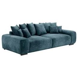 Big-Sofa Home Affaire "Sundance II" Sofas Gr. B/H/T: 310cm x 92cm x 141cm, Velours, blau (dolce 13 ocean) Dauerschläfer