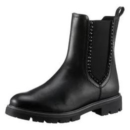 Chelseaboots Marco Tozzi Gr. 40, schwarz Damen Schuhe Blockabsatz, Stiefelette, Boots, vegan, mit Strass-Steinen verziert