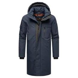 Regenmantel STONE HARBOUR "Xandroo XX" Gr. S (48), blau (navy) Herren Mäntel Lange, wasserdichte Regenjacke mit Kapuze