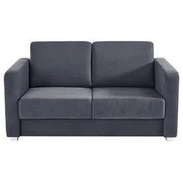 Schlafsofa Inosign "Mia" Sofas Gr. B/H/T: 159cm x 88cm x 87cm, Microfaser, grau (anthrazit) mit 2 Einzelauszügen als Längsschläfer