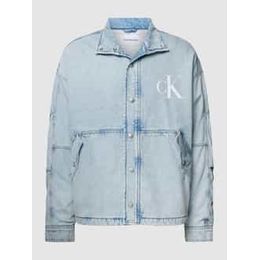 Calvin Klein Jeans Oversized Jeansjacke mit Label-Print