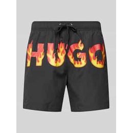 Hugo Badeshorts mit Label-Print Modell 'FUSHI'