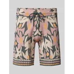 Only & Sons Regular Fit Jacquardshorts mit floralem Muster Modell 'DUKE'