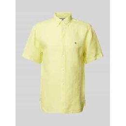 Tommy Hilfiger Regular Fit Leinenhemd mit Button-Down-Kragen