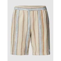 Knowledge Cotton Apparel Bermudas mit Streifenmuster