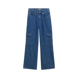 Tom Tailor Mädchen Weite Cargo Jeans mit Bio-Baumwolle, blau, Uni, Gr. 152