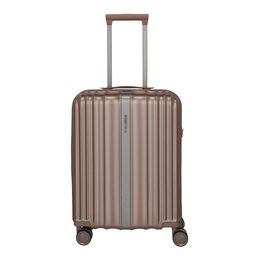 Hartschalen-Trolley Travelite "PAROS, in verschiedenen Größen" Gr. B/H/T: 40cm x 55cm x 20cm 37 l, braun (cappuccino) Koffer Hartschalen-Koffer Reisekoffer Reisegepäck Volumenerweiterung