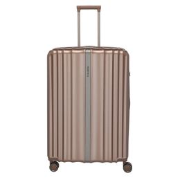 Hartschalen-Trolley Travelite "PAROS, in verschiedenen Größen" Gr. B/H/T: 51cm x 76cm x 29cm 101 l, braun (cappuccino) Koffer Hartschalen-Koffer Reisekoffer Reisegepäck Volumenerweiterung