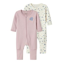 name it Schlafanzug M&auml;dchen Gr&ouml;&szlig;e 62 creme / hellblau / gr&uuml;n / altrosa