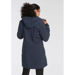 Parka Polarino "Große Größen" Gr. 40, blau (marine), Damen, Obermaterial: 96% Polyester, 4% Elasthan;Innenseite: 100% Polyester, unifarben, Jacken, mit seitlichen Reisßverschlüssen