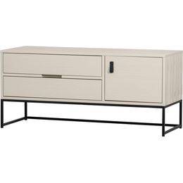 TV-Bank Woood, weiß (weiß, b, h, t: 120 cm x 55 cm x 44 cm), B:120cm H:55cm T:44cm, Holzwerkstoff, Sideboards