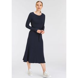 Strickkleid DELMAO Gr. 34, N-Gr, blau (marine) Damen Kleider mit passendem Gürtel - NEUE MARKE