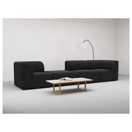 Ecksofa LeGer Home by Lena Gercke "Floria" Sofas Gr. B/H/T: 279cm x 77cm x 186cm, Chenille, langer Schenkel beidseitig montierbar, schwarz (onyx) Module unterschiedlich kombinierbar, mit Komfortschaum-Polsterung