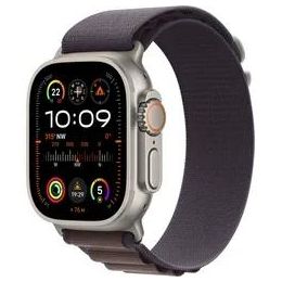 Smartwatch Apple "Watch Ultra 2 Titanium" Smartwatches Gr. 49mm, Cellular, L, Alpine Loop, grau (indigo) Trail Loop