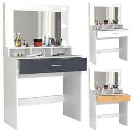 Vcm Frisiertisch Ma&szlig;e ca. H. 133 x B. 80 x T. 40 cm Schminktisch mit Schublade und Spiegel &ndash; Kosmal