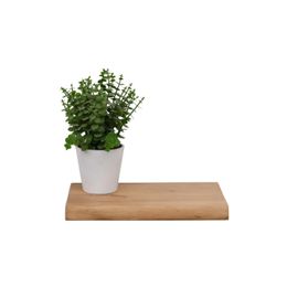 Wandregal Akazienholz eiche massiv 30x20 cm Holzregal Steckboard Baumkante AMANDA