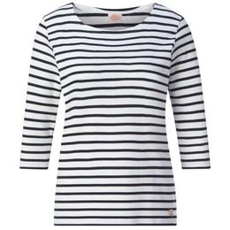 Armor lux Damen-Shirt Dreiviertelarm L Wei&szlig;-Marine